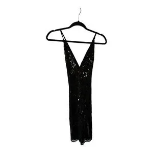 Lulus | Dresses | Lulus Spread The Magic Black Sequin Laceup Bodycon ...